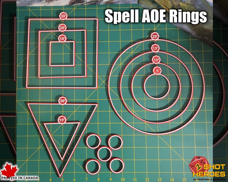 2x Color D&D Spell AOE Templates: 14pc TTRPG Area of Effect Markers - Etsy