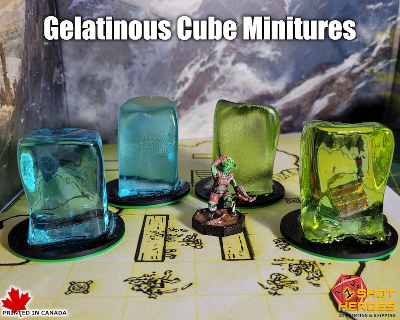 Gelatinous Cube Miniature for TTRPG (D&D / Pathfinder) - by 1shotheroes ...