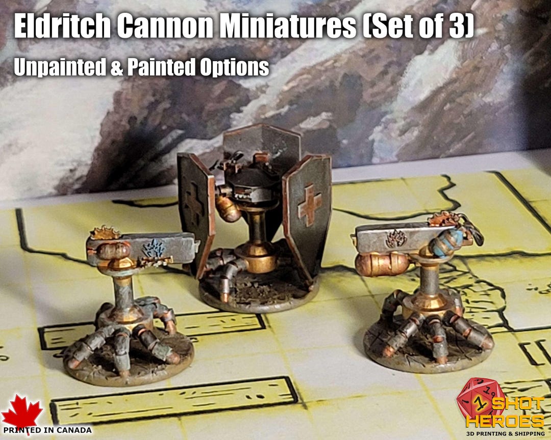 Eldritch Cannon Minis - Pack of 3 - Flamethrower, Force Ballista ...