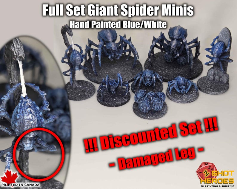 Giant Phase Spider Miniatures: 3D Resin Printed D&D TTRPG Set - Etsy