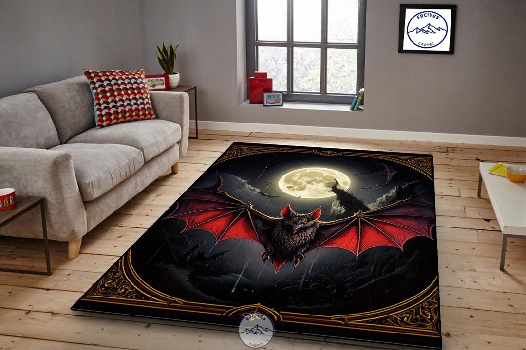 Gothic Clown Rug, Horror Clowncore Carpet, Spooky Halloween Circus ...