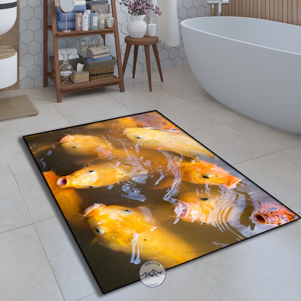 Fish Rug, Goldfish Rug, Crucian Fish Rug, Fish Rug, Animal Rug, Nature ...