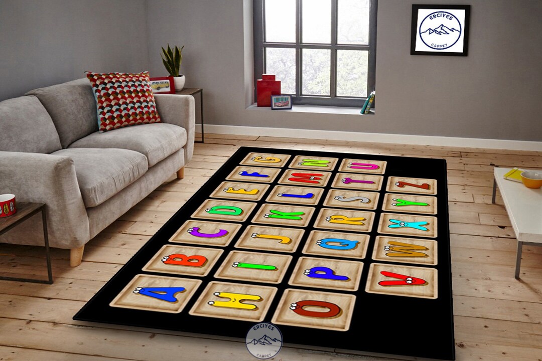 Alphabet Rug, Letters Rug, Style Rug, Gift Rug, Digital Rug, Room Rug ...