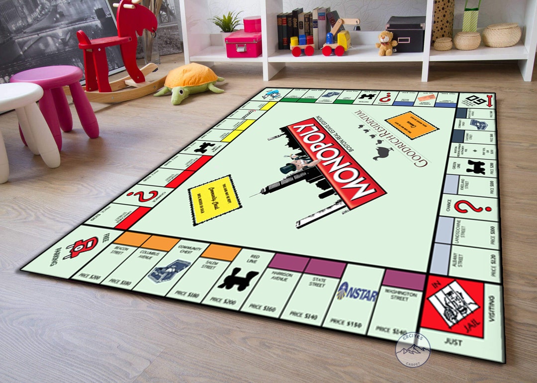 Monopoly Rug, Game Rug, Game Mat, Gamer Decor, Game Room Decor ...