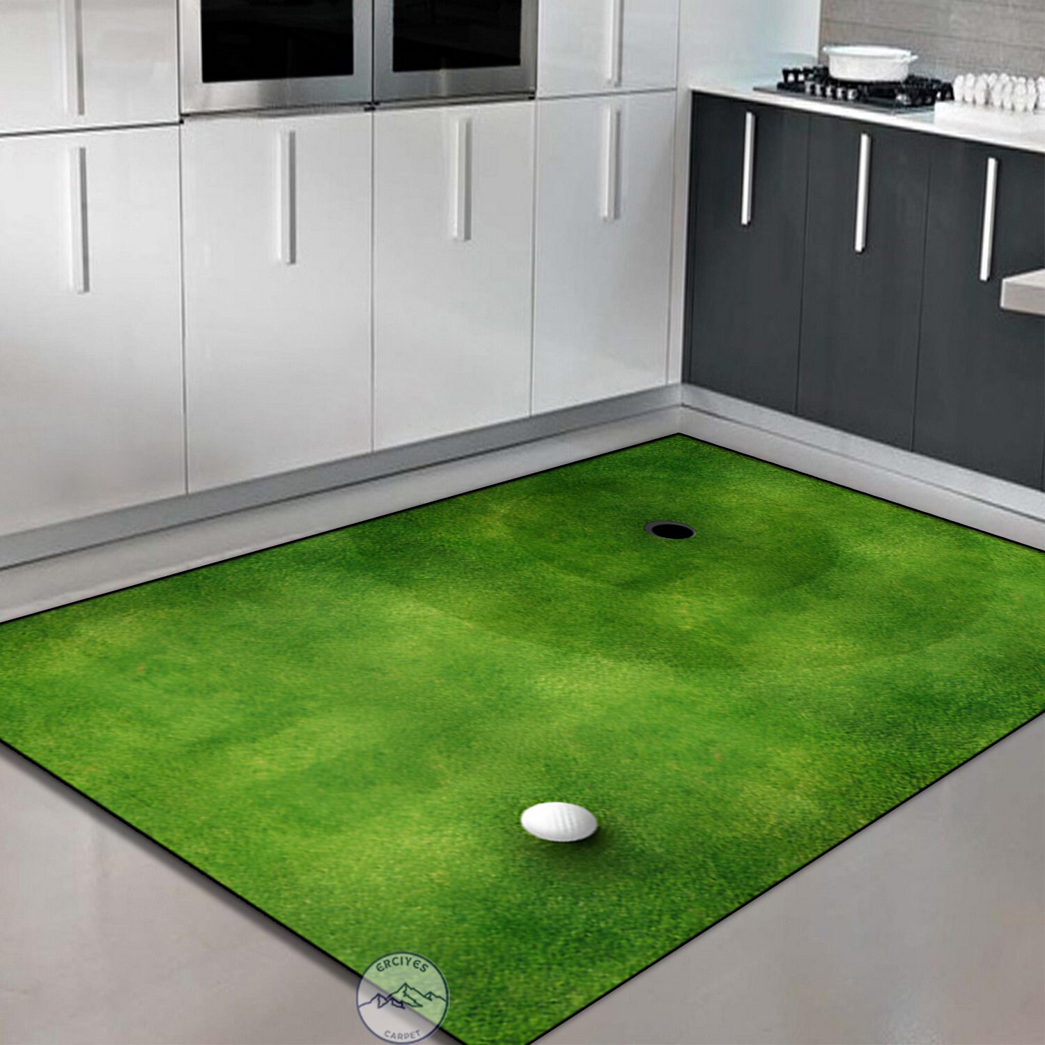 Golf Pattern Rug: Modern Sport Rug, Washable - Etsy