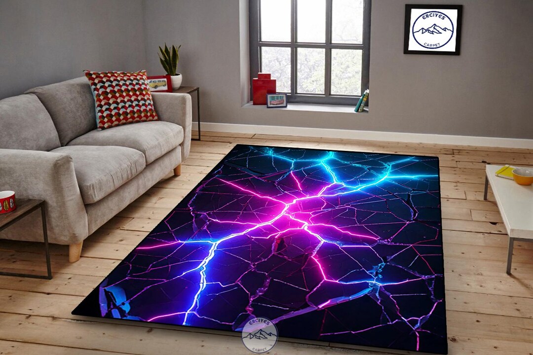 3D Cracked Game Zone Rug: Gamer Room Esports Decor - Etsy