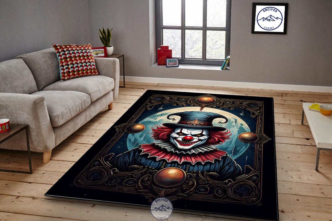 Gothic Clown Rug: Spooky Clowncore Halloween Decor - Etsy
