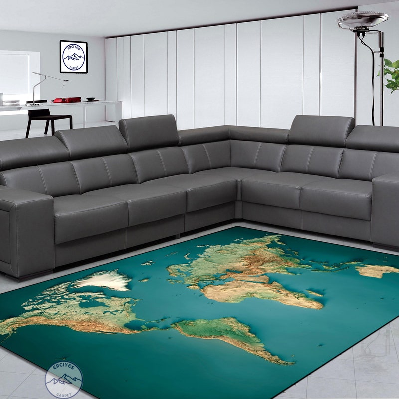 World Map Rug - Etsy