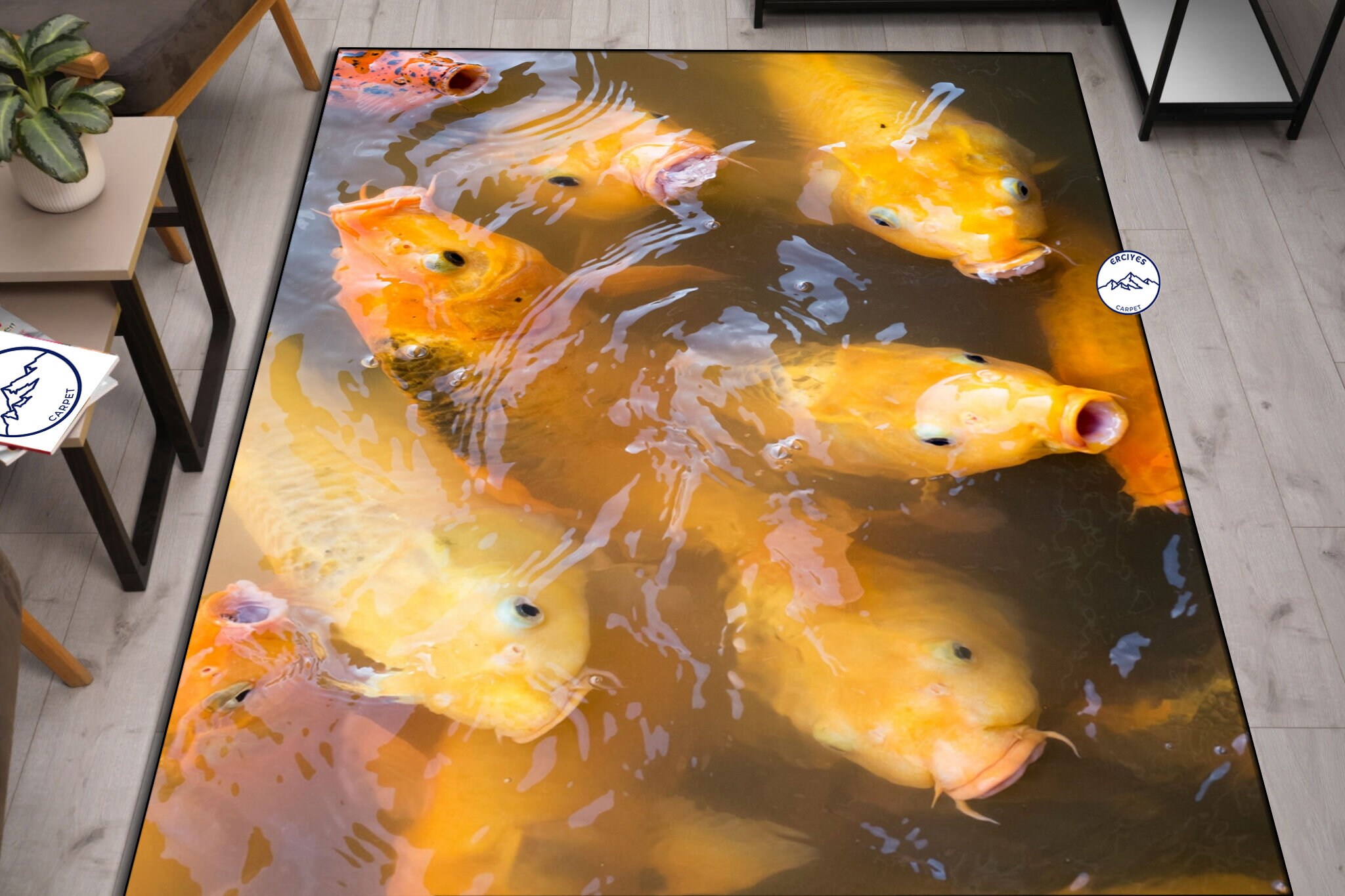 Fish Rug, Goldfish Rug, Crucian Fish Rug, Fish Rug, Animal Rug, Nature ...