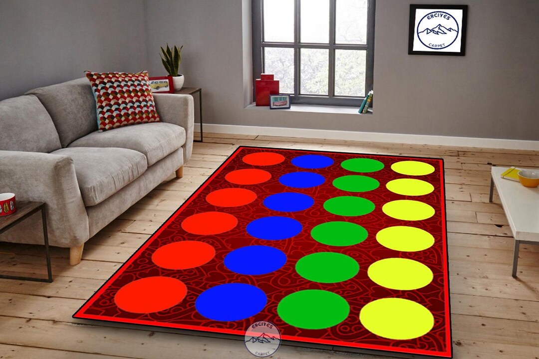 Twister Game Rug: Modern Living Room Floor Decor - Etsy