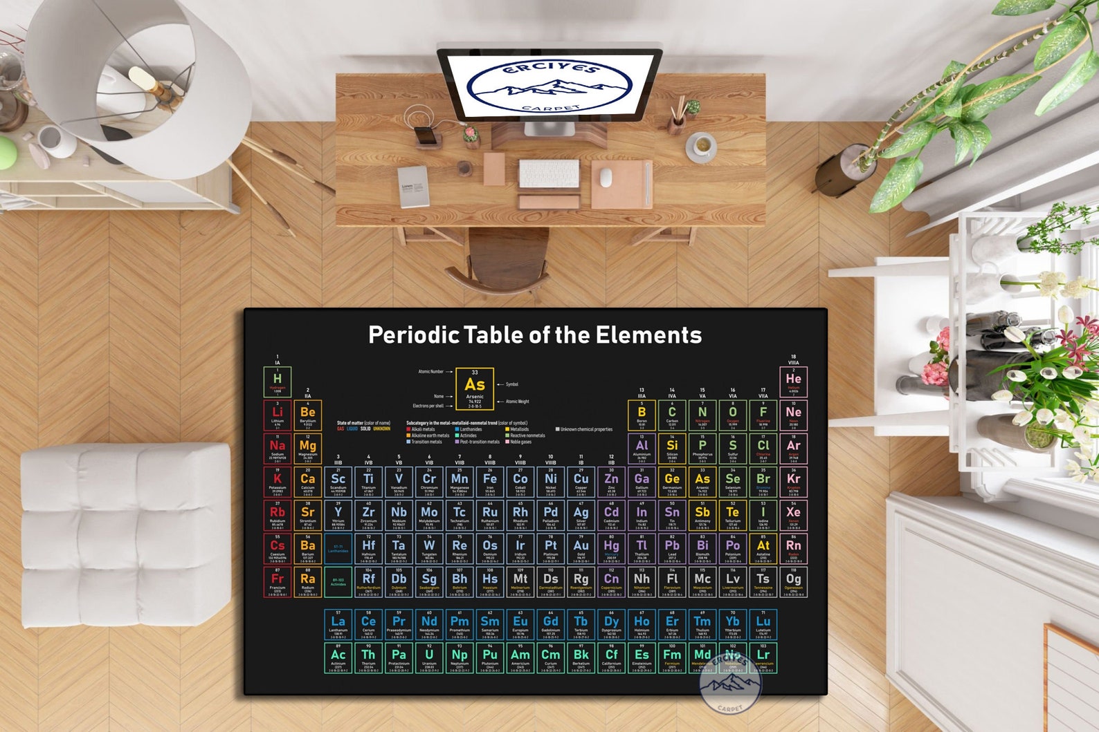 Periodic Table Rug, Chemical Rug, Educational Rug, Science Rug, Room ...
