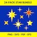 24 Pack Star SVG Bundle, Star of Bethlehem Svg, Nativity Star Svg, Star ...