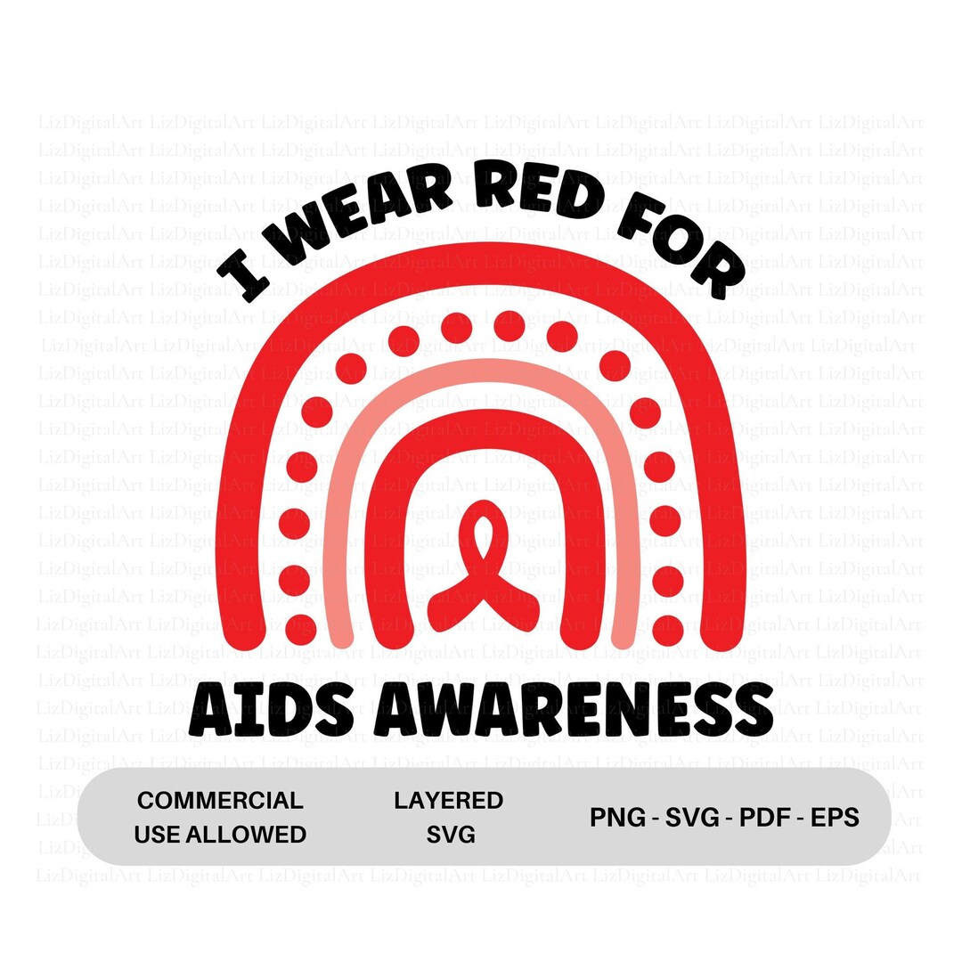 I Wear Red for Aids Svg, Aids Awareness Svg, Aids Awareness Png, Aids ...