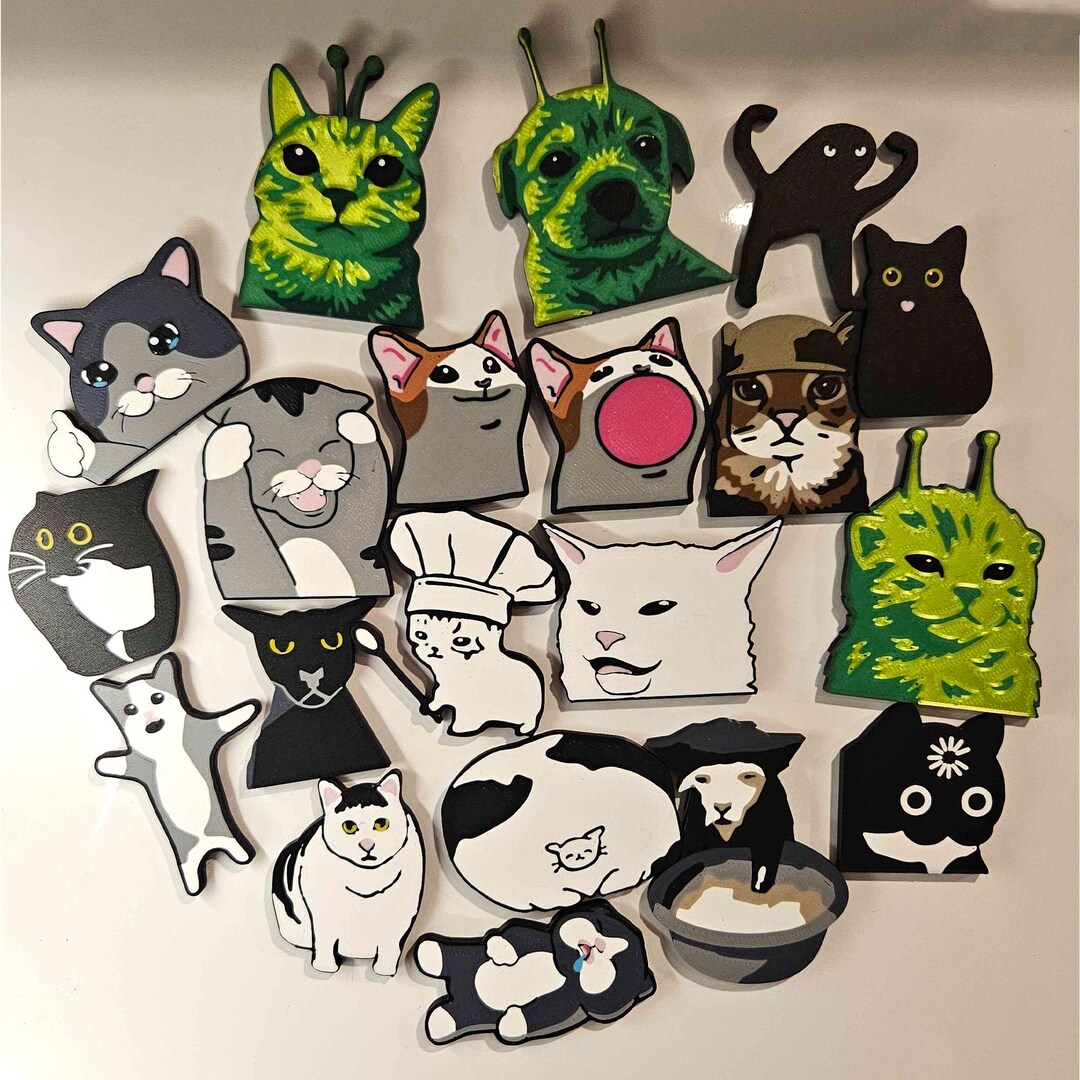 3D Printed Cat Meme Magnets | Funny Animal Magnets | Classic Memes ...