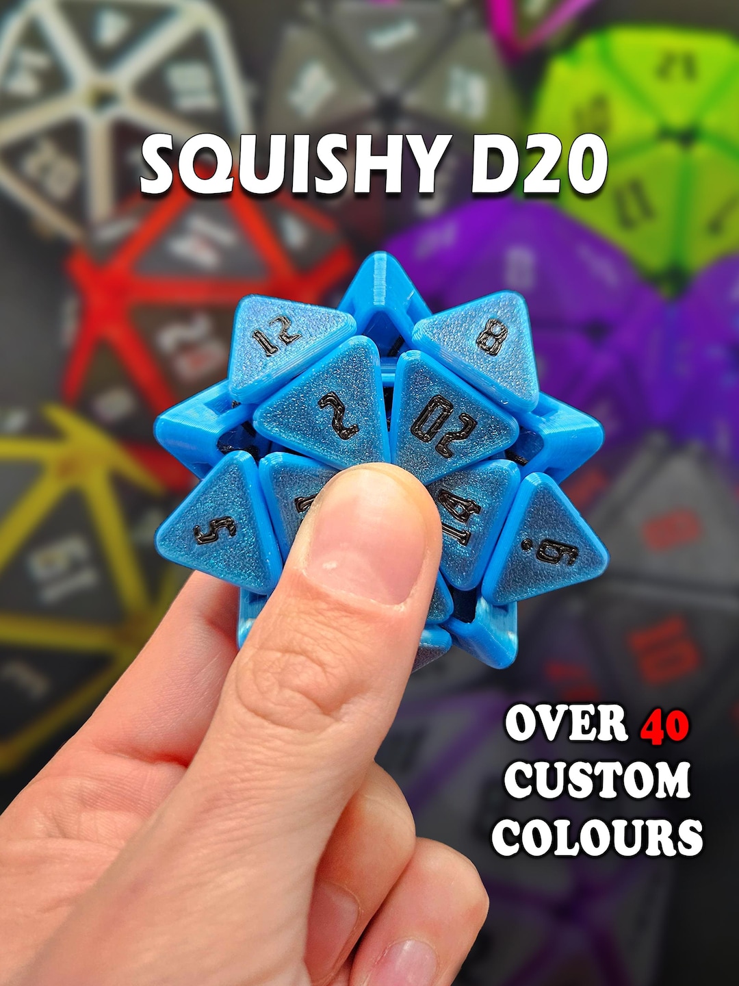 Custom Squishable D20 - Fidget Dice | Squishy Dice | Dice for D&D | Fidget Toy | Desk Toy | 3D ...
