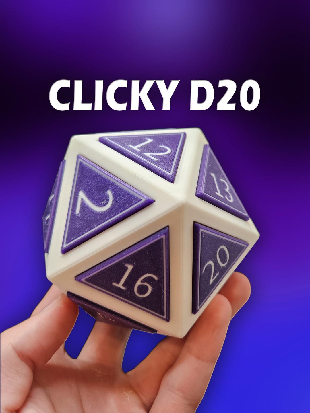 Clicky D20 | 3D Printed D20 Fidget Toy | Sensory Toy | Key Clicker ...