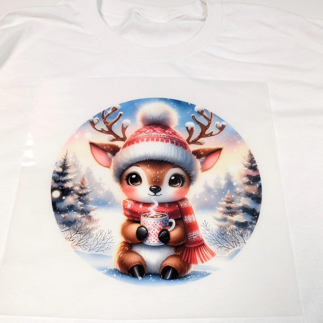 Winter Deer DTF Transfer Sheet for Heat Press - Etsy