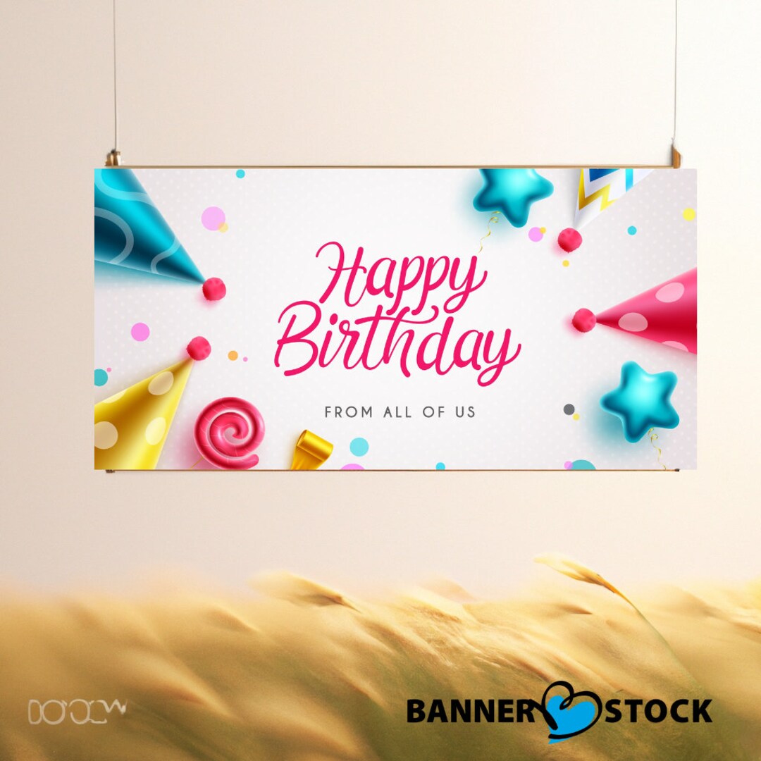 Happy Birthday Banner, Colorful Birthday Banner, Custom Birthday Banner ...