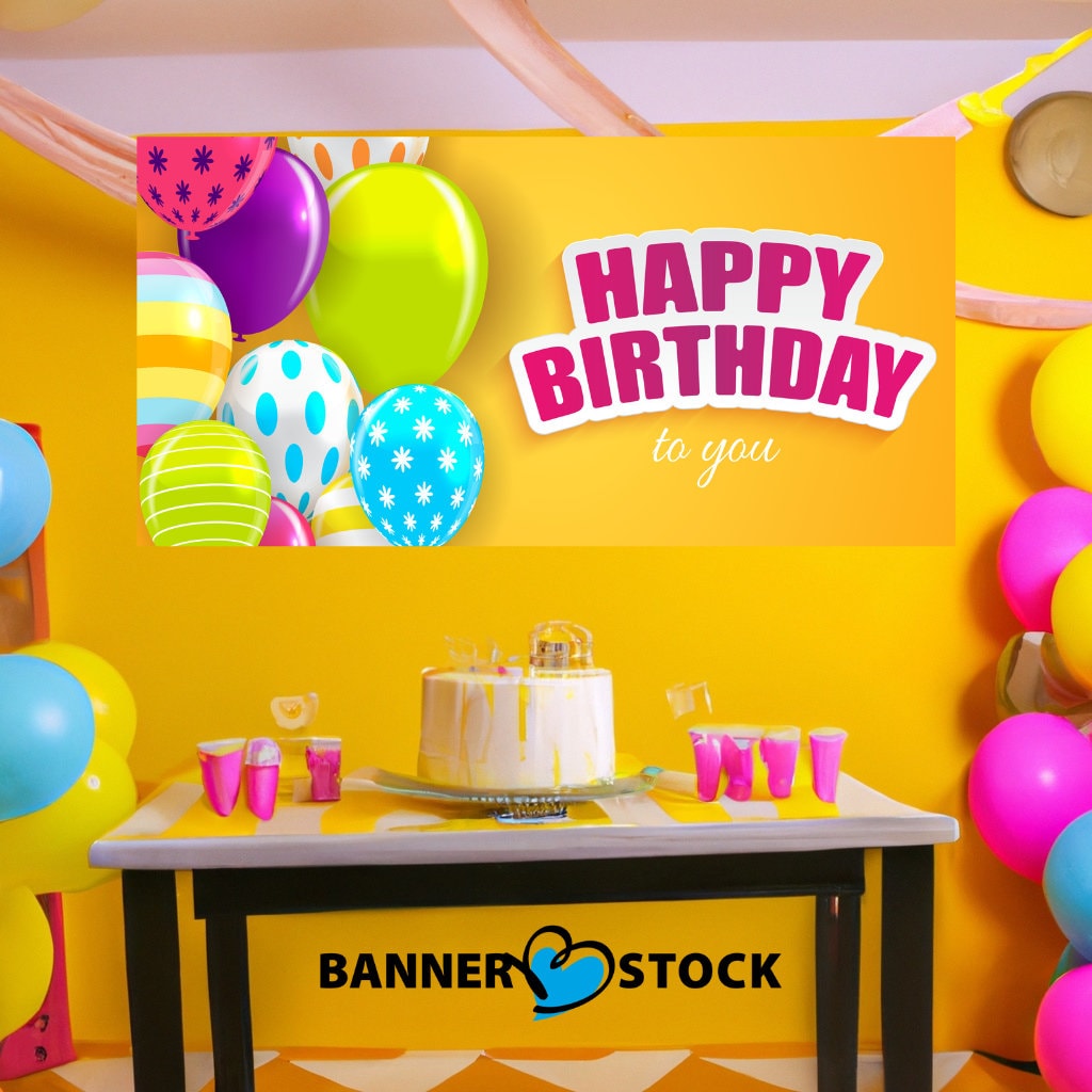 Happy Birthday Banner Yellow Birthday Banner Custom - Etsy