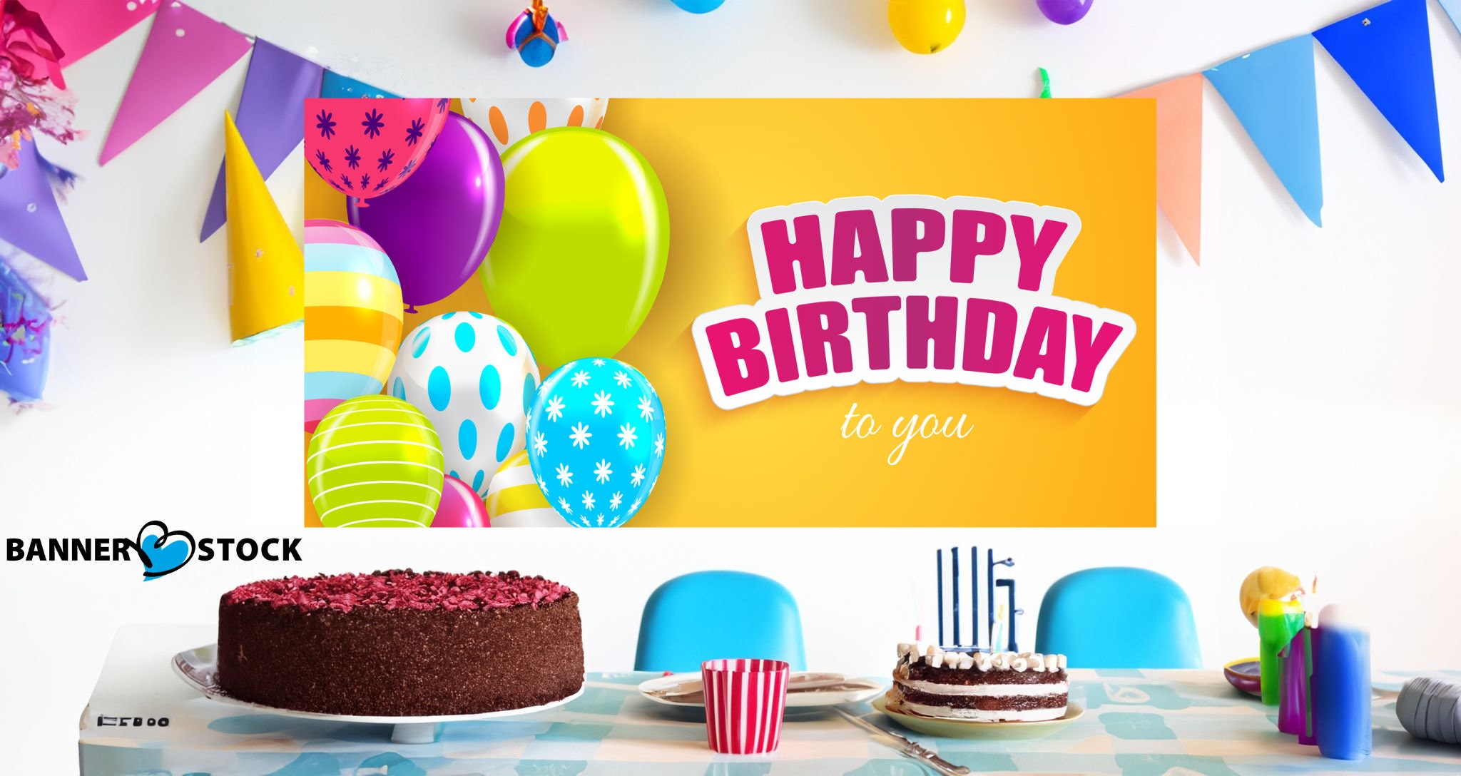 Happy Birthday Banner Yellow Birthday Banner Custom - Etsy