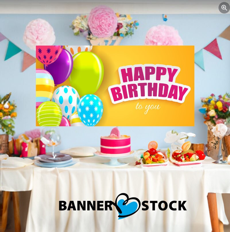 Happy Birthday Banner Yellow Birthday Banner Custom - Etsy