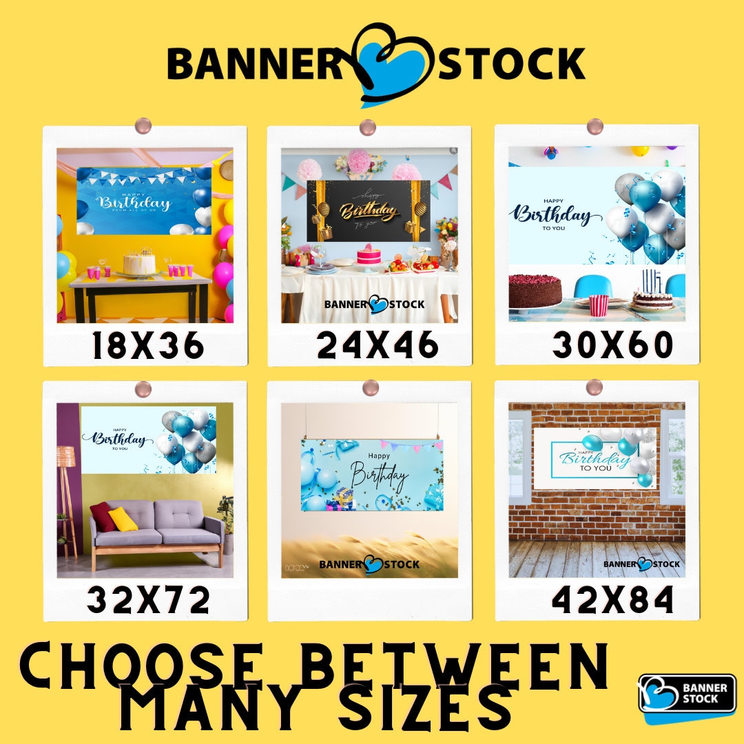 Happy Birthday Banner Blue Birthday Banner Custom Birthday - Etsy