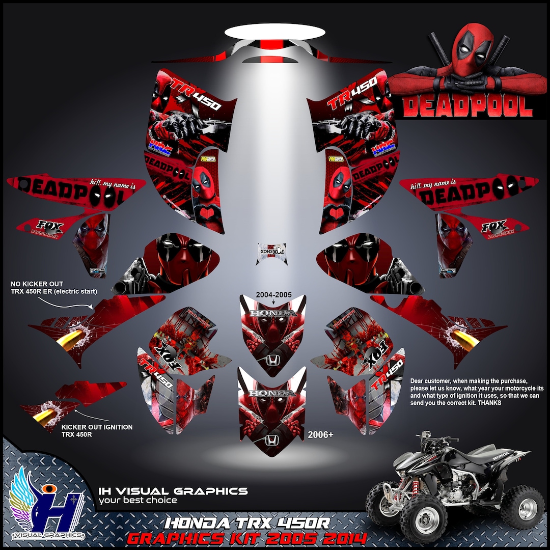 Honda TRX 450R Graphics Kit 2005 2006 2007 2008 to 2015 Decals - Etsy