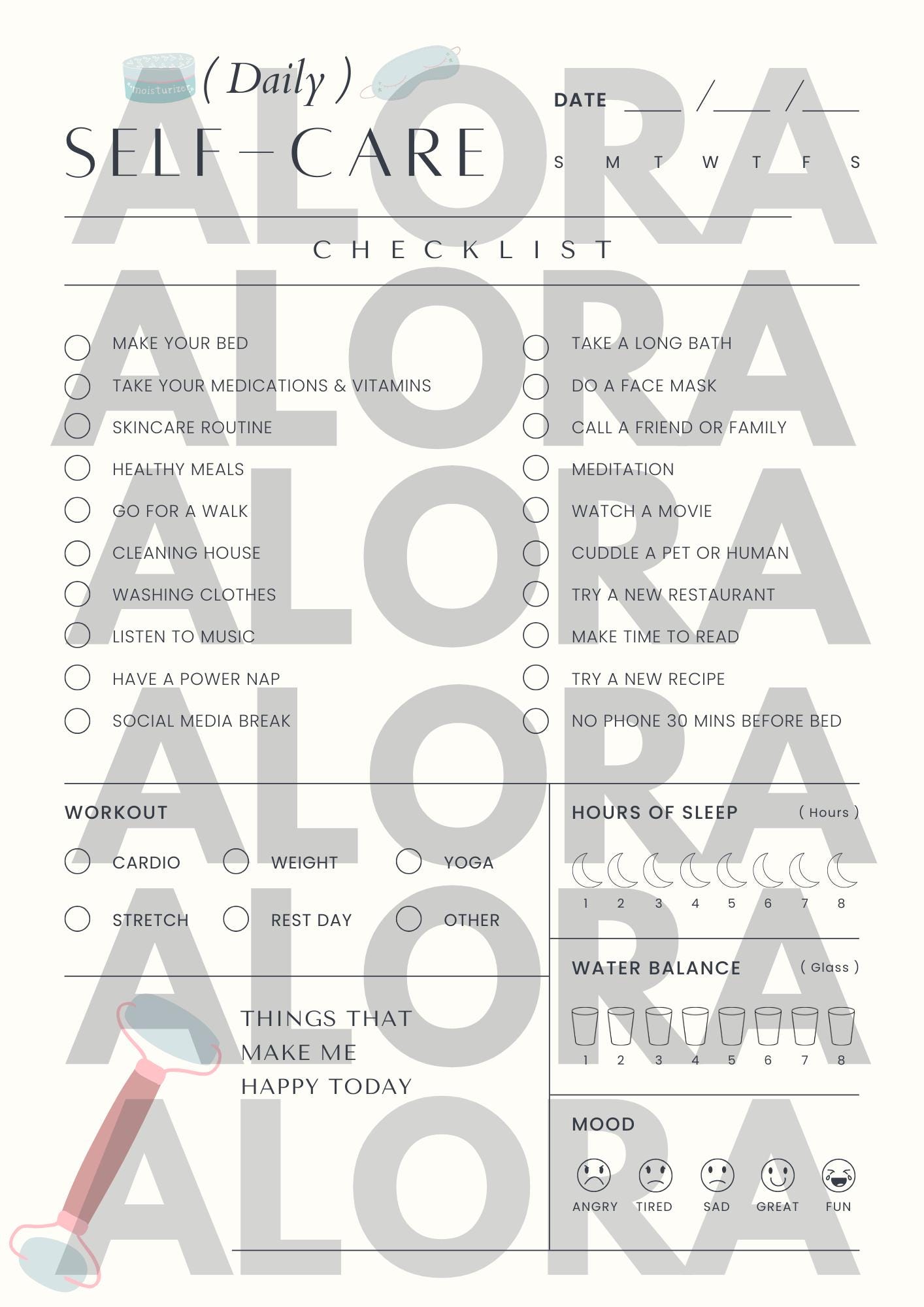 Printable Skincare Routine Checklist – Daily Self-care Tracker, Glow up ...