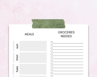 Rustic Meal Planner & Grocery List Digital Download Grocery List ...