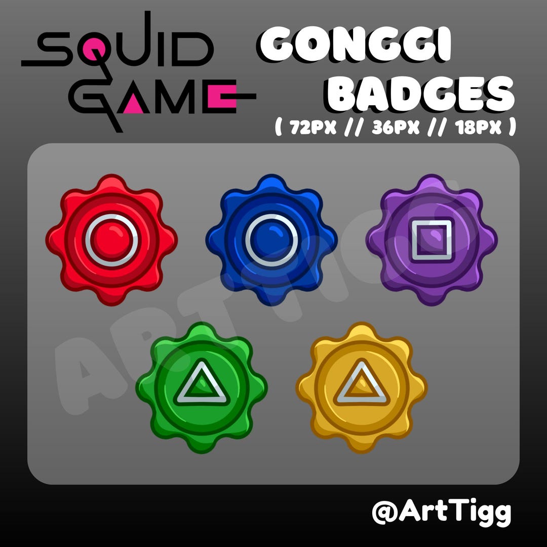 Squid Game Gonggi Badges | Twitch Stream Sub & Bit Badges | Stream ...