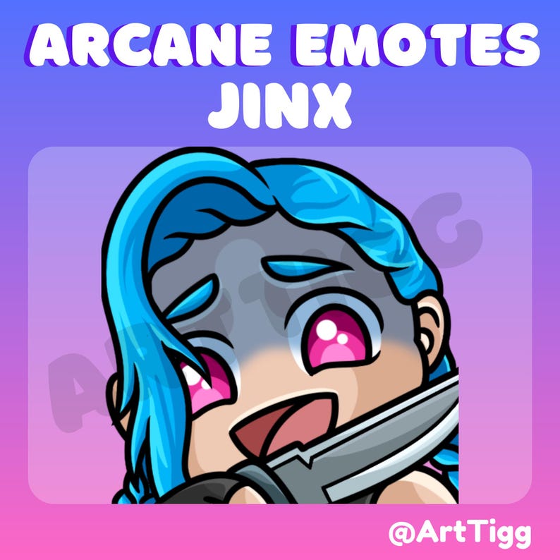 Arcane Jinx Emote Pack (3) | Twitch | Discord | Youtube | Kick ...