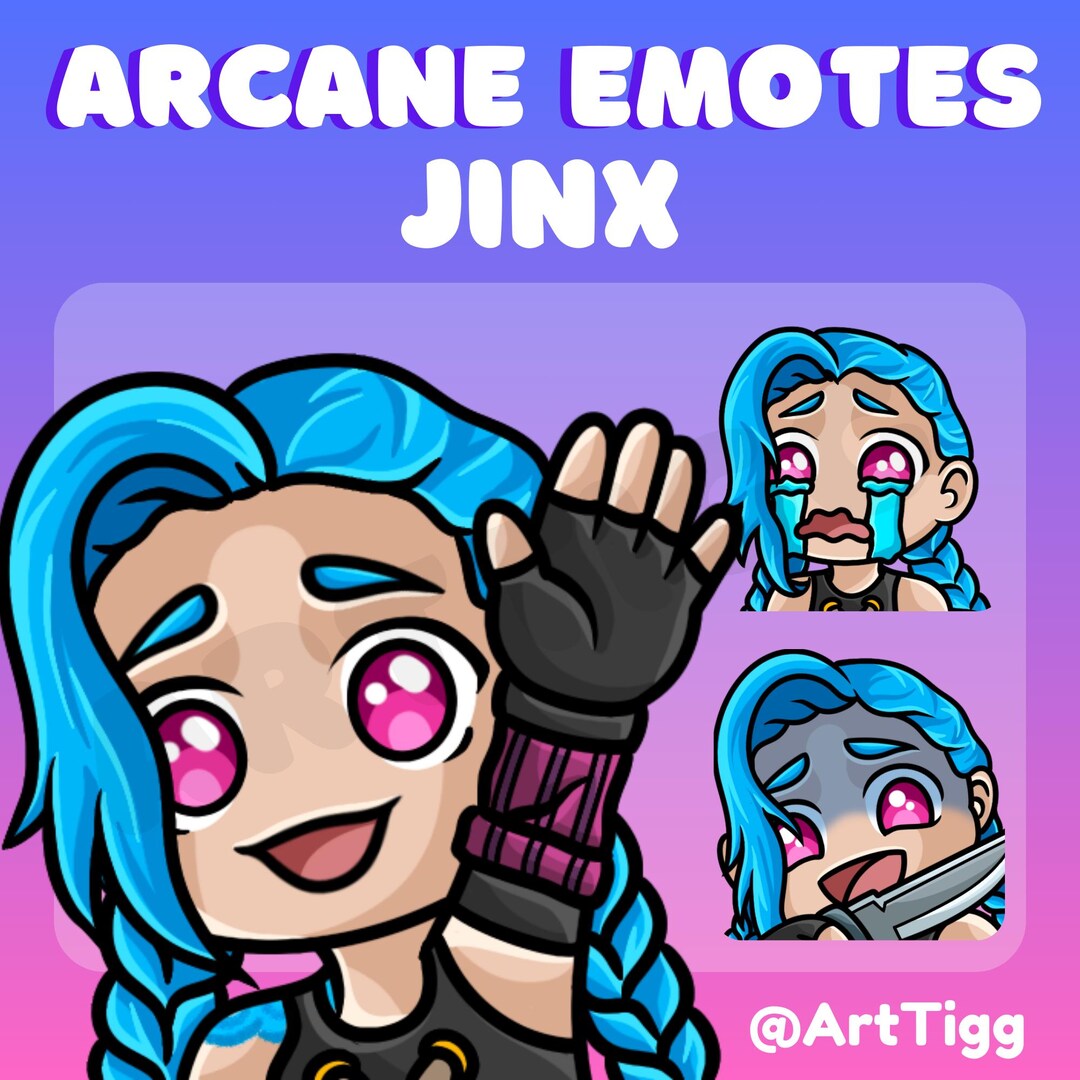 Arcane Jinx Emote Pack (3) | Twitch | Discord | Youtube | Kick ...