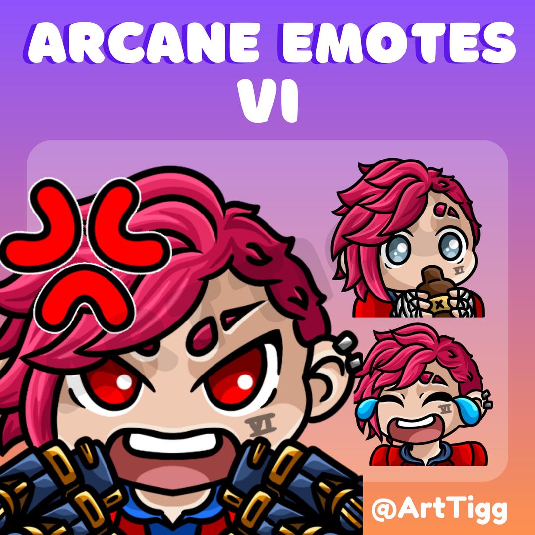 Arcane Vi Emote Pack (3) | Twitch | Discord | Youtube | Kick ...