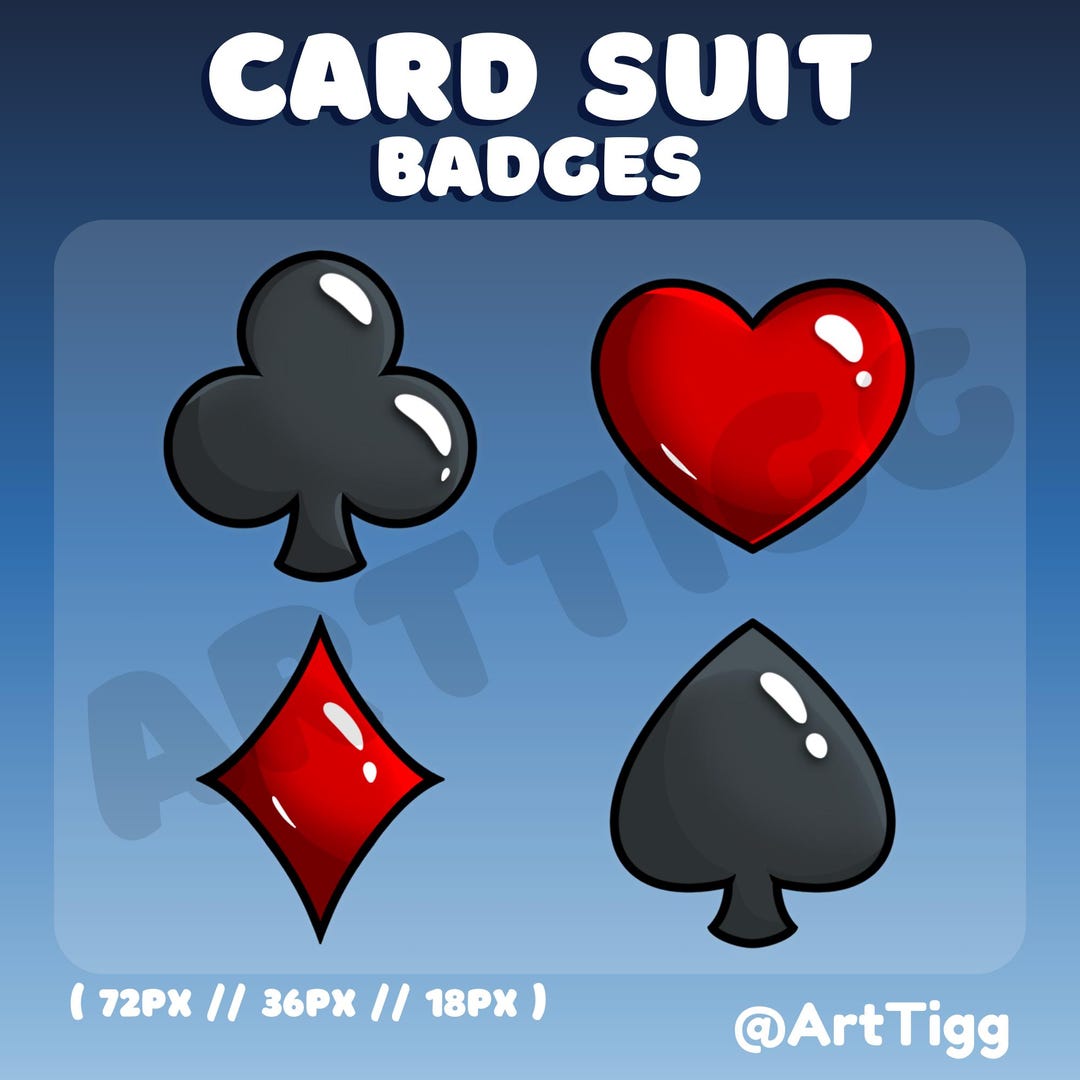Card Suit Sub and Bit Badges Twitch Poker/casino-themed Stream Icons ...