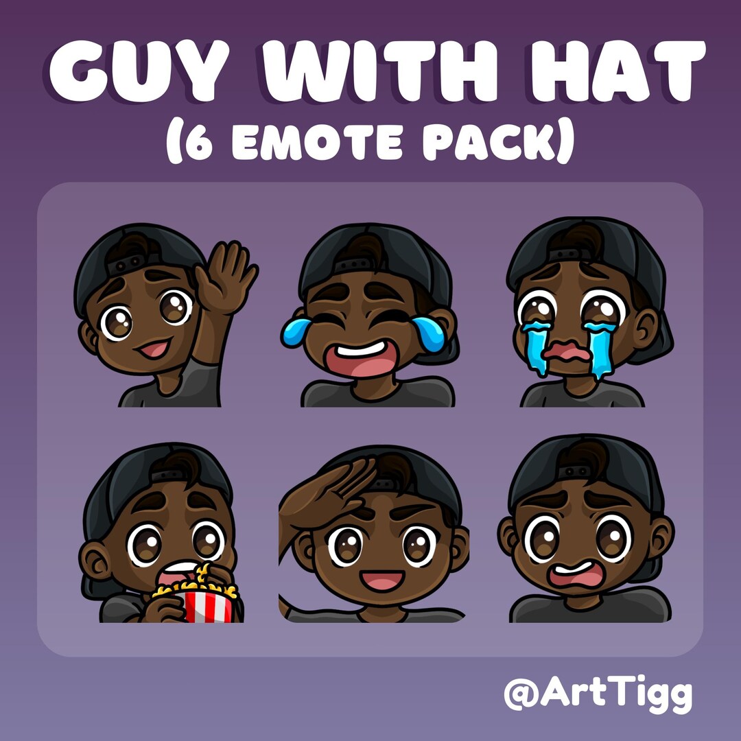 Guy Emotes With Hat (6) | Twitch | Discord | Youtube | Kick | Streaming ...
