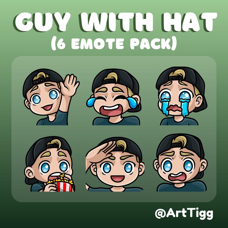 Blonde Guy Emotes With Hat (6) | Twitch | Discord | Youtube | Kick ...