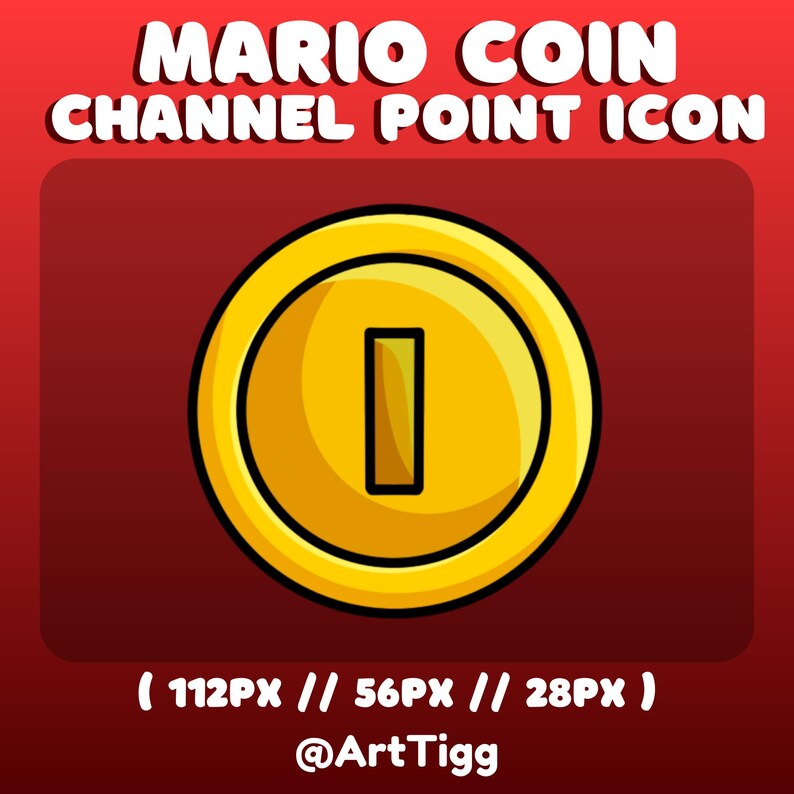 Mario Coin Twitch Channel Point Icon | Super Mario| Mario Kart | Cute ...