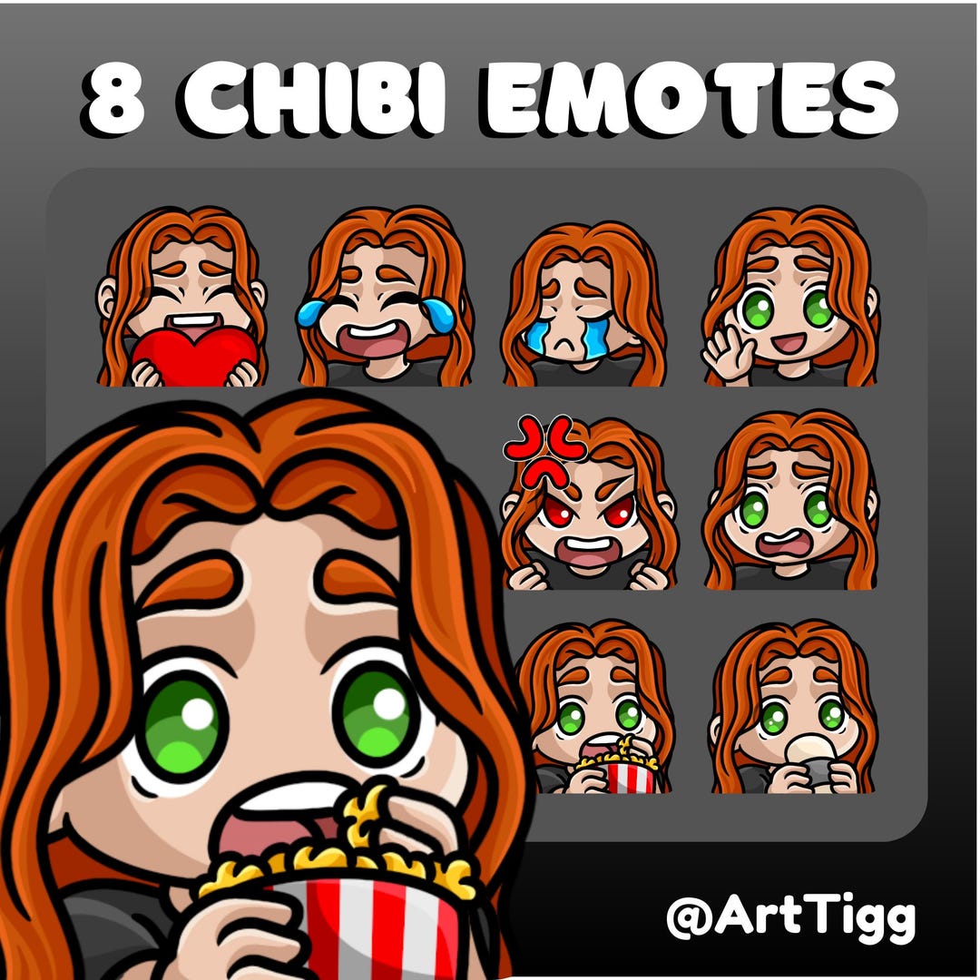 Ginger Haired Girl Emotes 8 Twitch Discord Youtube Kick Streaming ...
