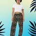 Rainbow Wide-leg Pants Checkered Trousers Mismatch Colorful Britches ...