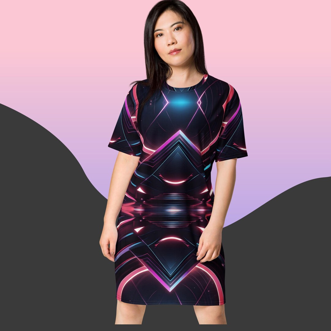 Cyberpunk Nightgown Techno Pajamas Women's Pink Sleepwear Black Nightie ...