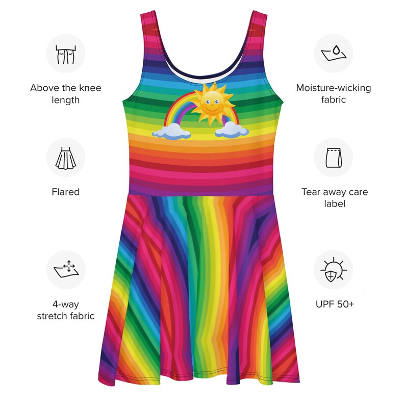 Rainbow LGBTQ Dress Skater Pride Outfit Colorful Summer Fashion Sunny ...
