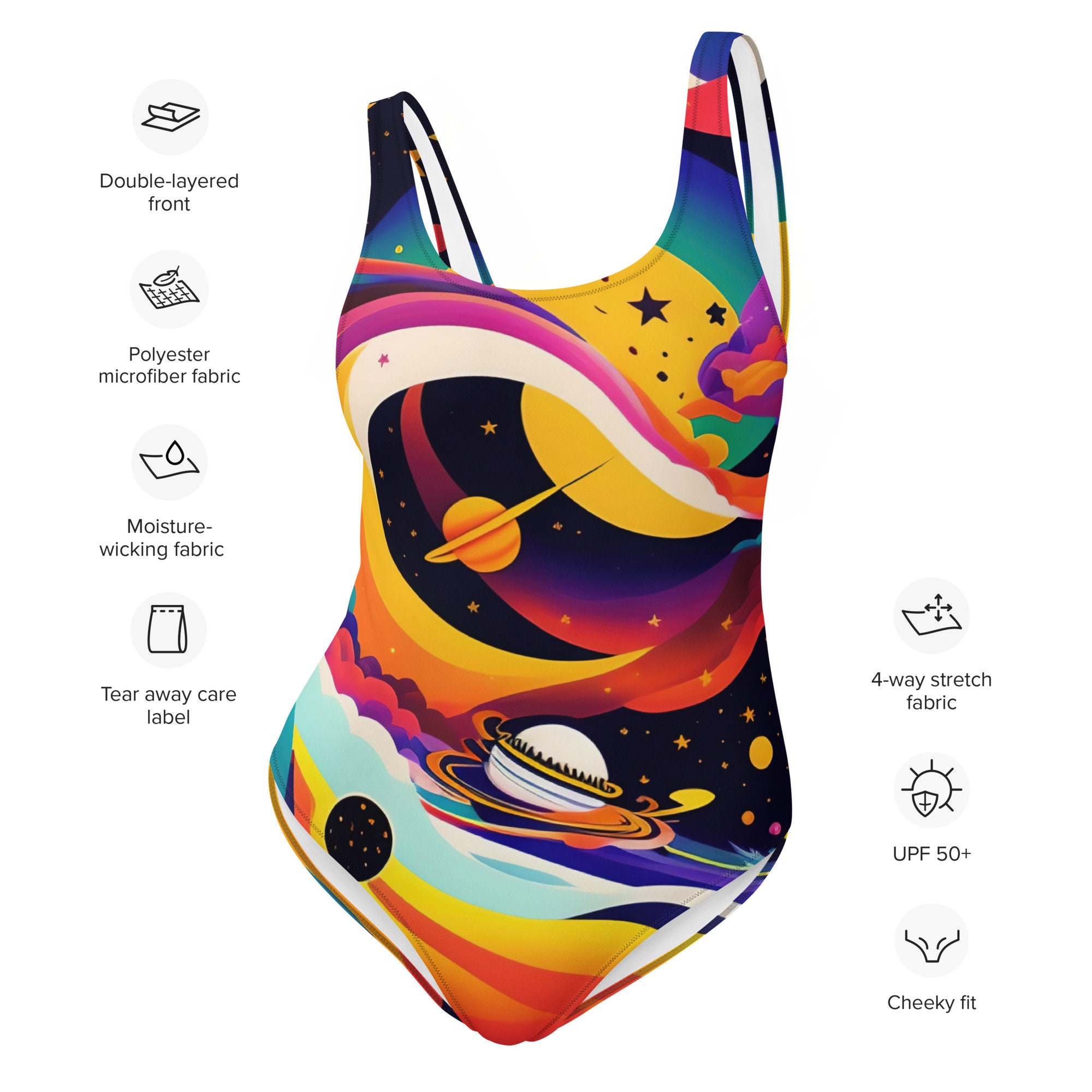 Galaxy Swimsuit Astrology Swimwear Planets Stars Bathing Suit Women's ...