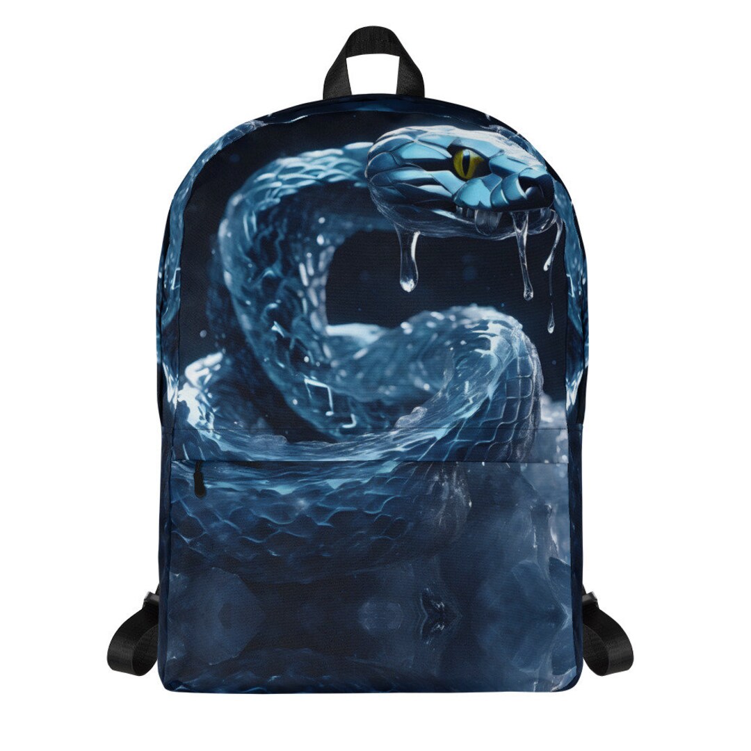 Blue Snake Backpack Men's Boys Bookbag Venom Design Ransack Medium Size ...