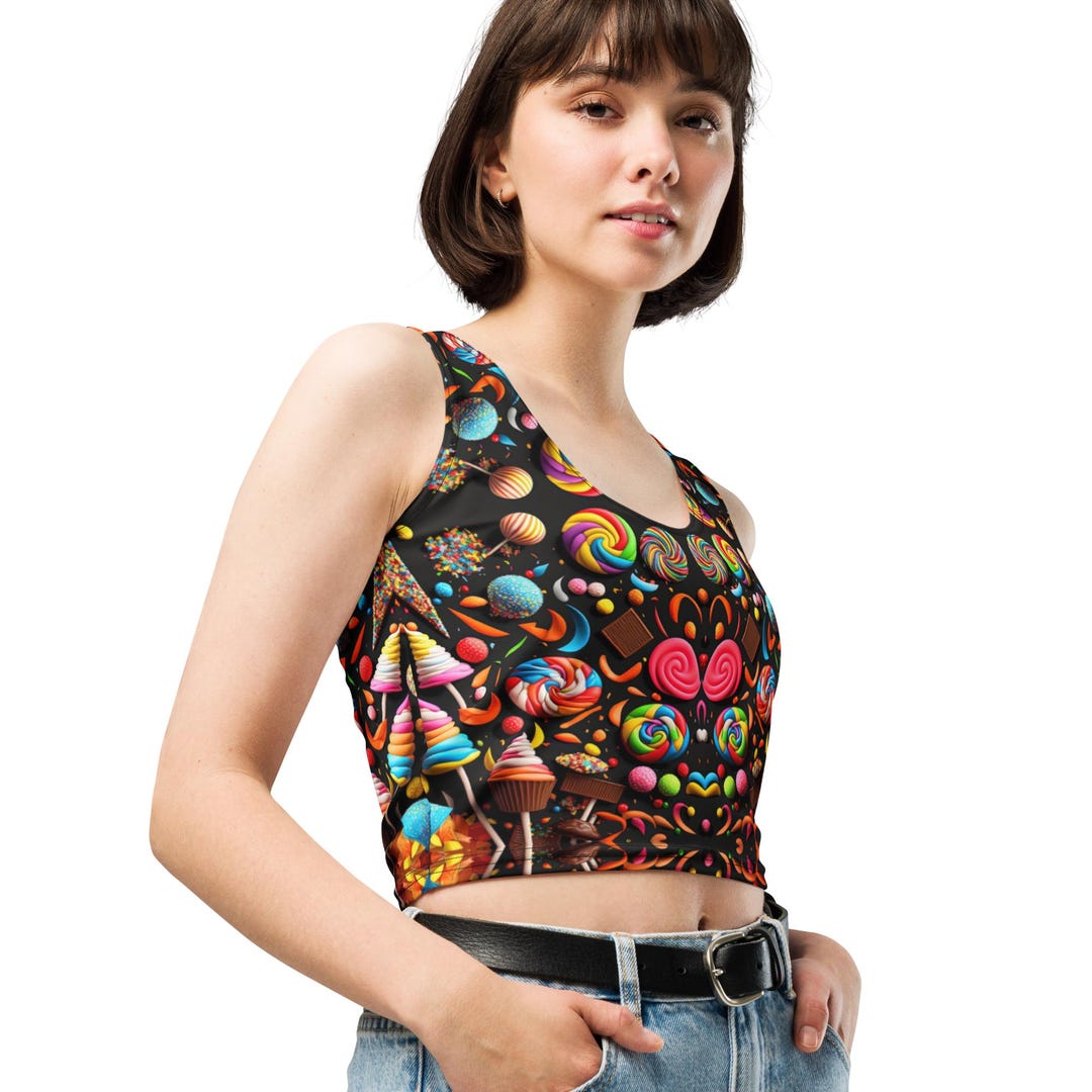 Sweet Candy Crop Top Chocolate Dessert Tank Tops Women's Cute Casual ...