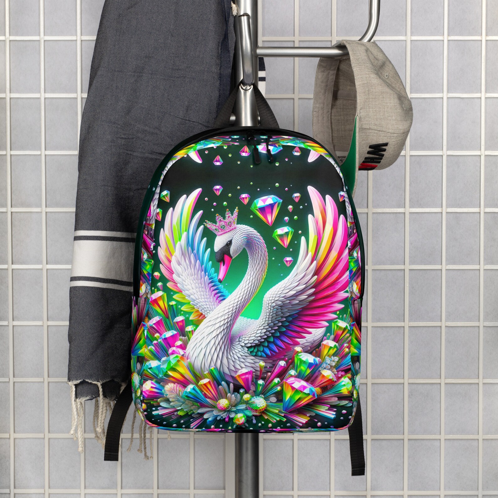 Jewel Swan Backpack Jeweled Queen Bird Bookbag Girls Pretty Gem Design ...