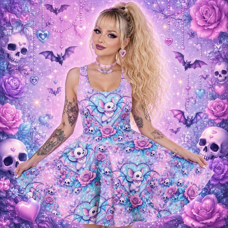 Kawaii Goth Skater Dress - Etsy