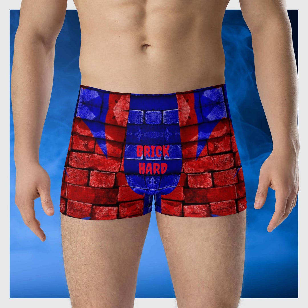Brick Hard Boxers Red Blue Underwear Men's Boxer Briefs Bricks ...