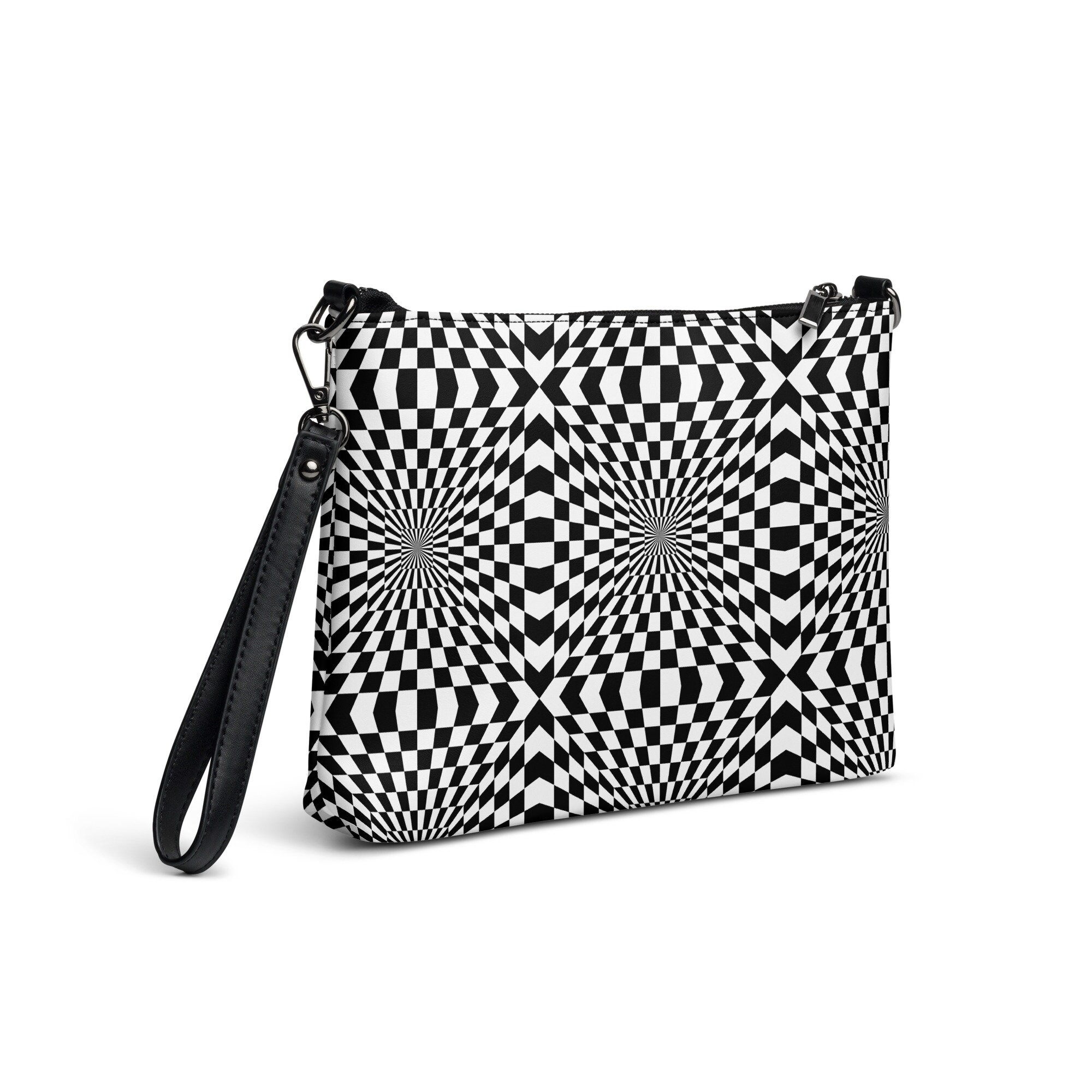 Checkered Purse Hypnotic Crossbody Bag Vortex Spiral Shoulder Bags ...