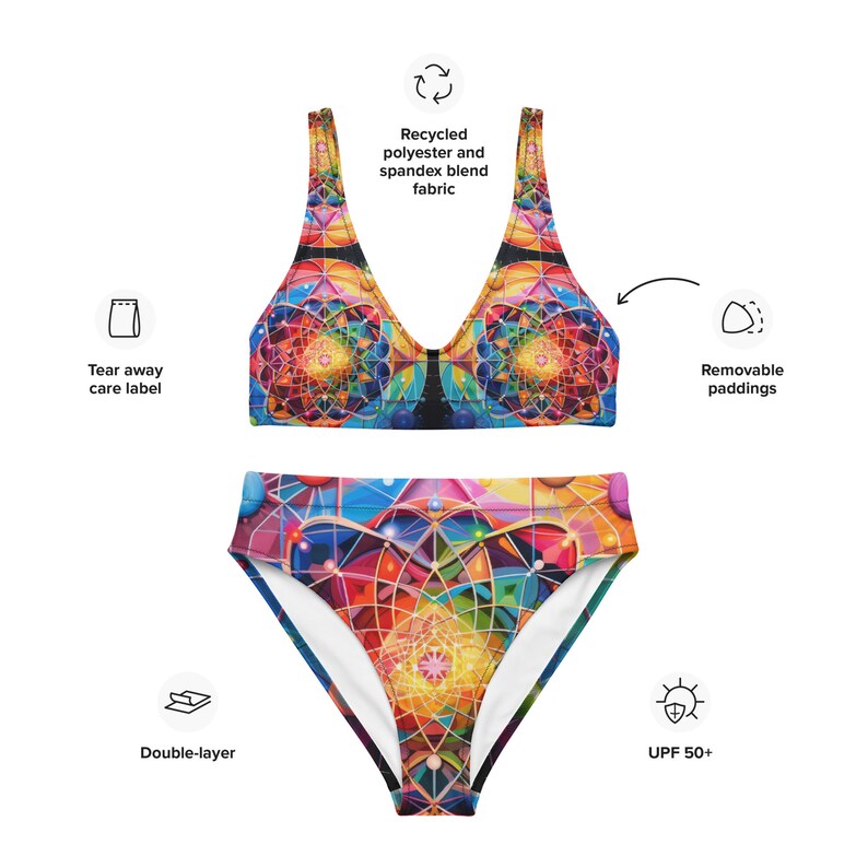 Sacred Geometric Bikini Set Unique Bathing Suit Women's - Etsy