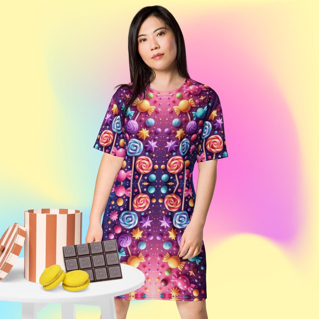 Cosmic Candy Pajamas Lollipop Pink Nightgown Purple Sweet Sleepwear ...